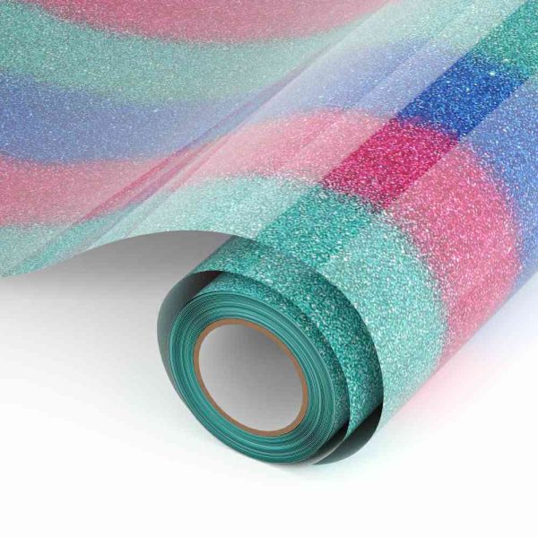 Rainbow Glitter Heat Transfer Vinyl(RGL-Y10) - Glitter HTV