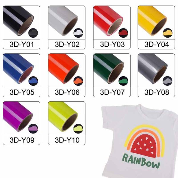 3D puff heat transfer vinyl (Puff Silver)3D-Y08 – Heat Transfer paper ...