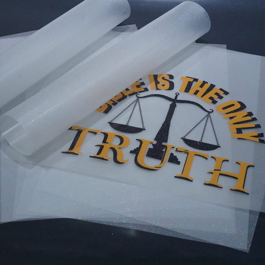DTF film with glitter effect for T-shirt printing | Visionsub