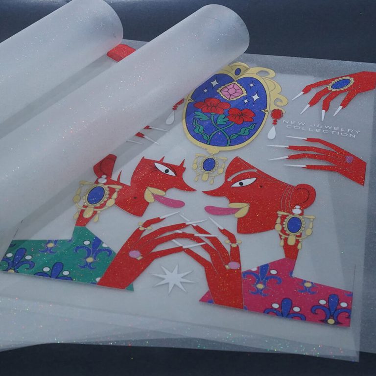 DTF film with glitter effect for T-shirt printing | Visionsub