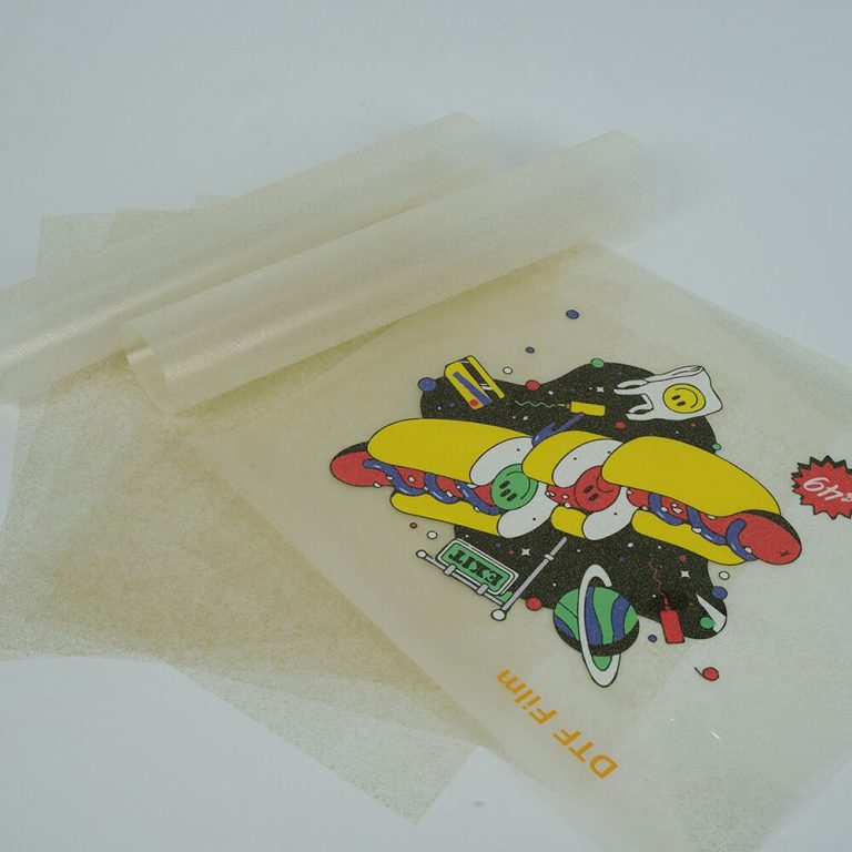 DTF film with glitter gold effect for T-shirt printing | Visionsub