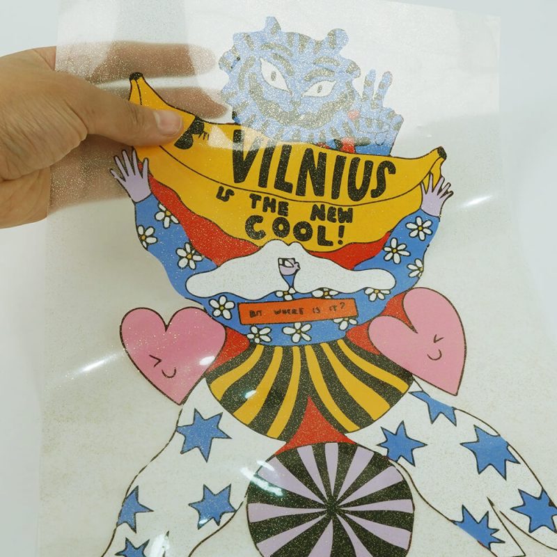 DTF film with glitter gold effect for T-shirt printing | Visionsub